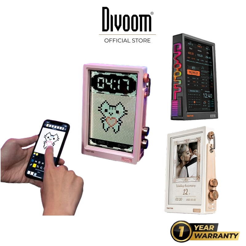 Divoom Timeframe Smart Pixel Art Frame – WiFi Digital Display, Clock ...
