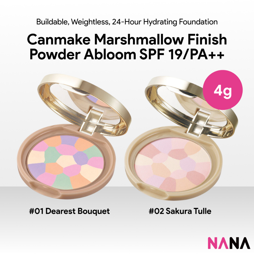 CANMAKE Marshmallow Finish Powder Abloom SPF 19/PA++ [01 Dearest Bouquet, 02 Sakura Tulle ...