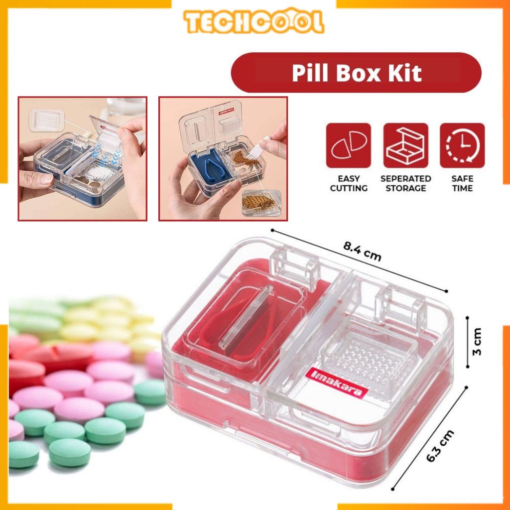 Medication Organizer Portable Pill Case Storage Box Division Medicine ...