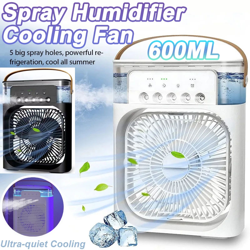 Spray Humidifier Cooling Fan Small Air Cooler Fan Portable Camping Mini ...