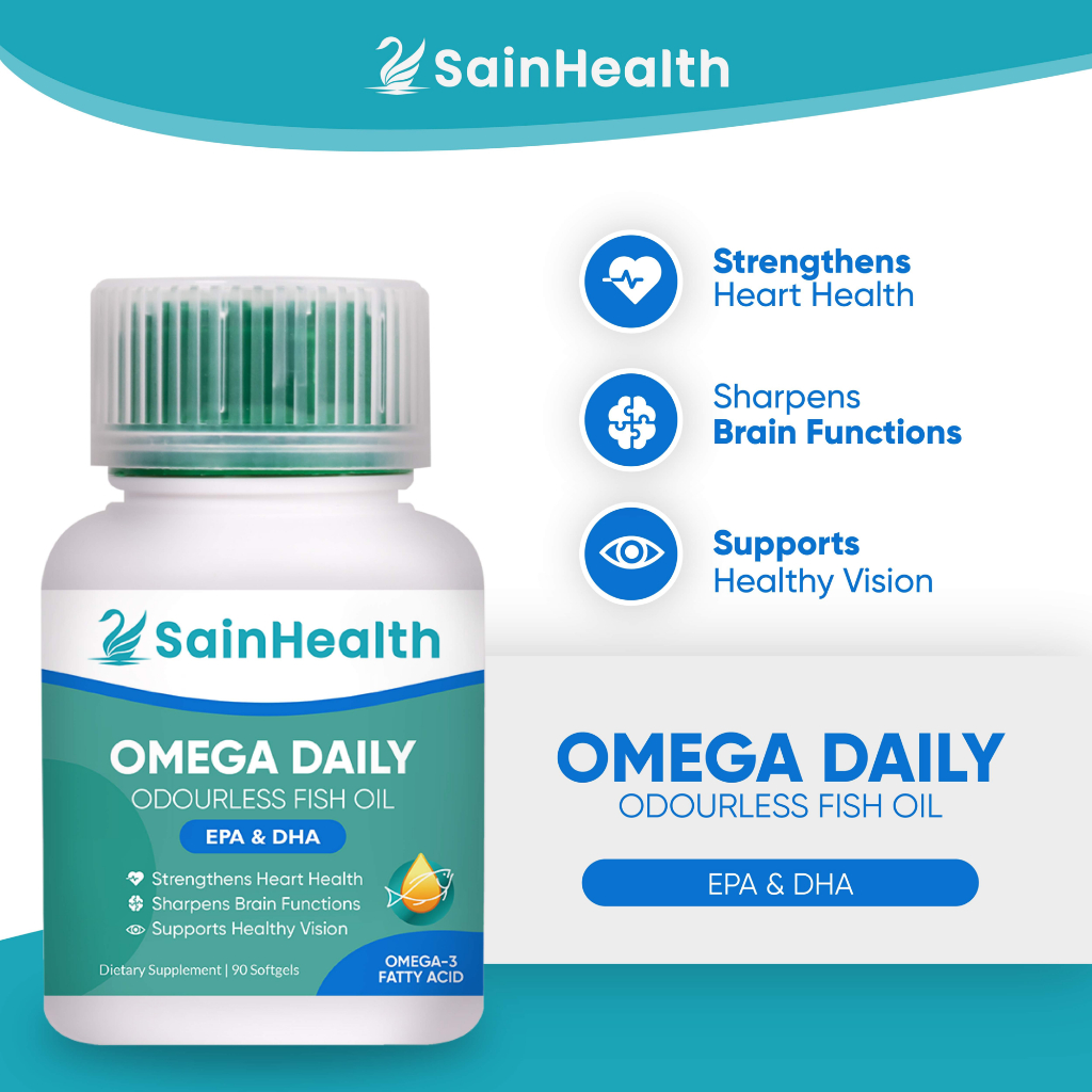 SainHealth Omega Daily Odourless Fish Oil - Natural Vitamin E Omega 3 ...