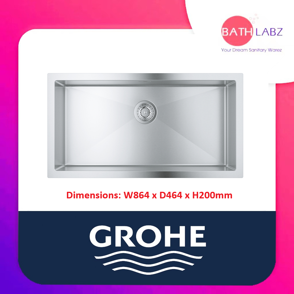 GROHE 31580SD1 K700 86.4CM SINGLE BOWL STAINLESS STEEL KITCHEN SINK ...