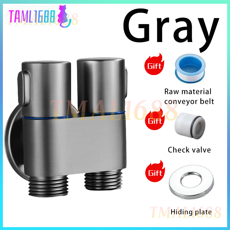 [ SG Ready Stock] All Brass Double Outlet Washing Machine Faucet Angle ...