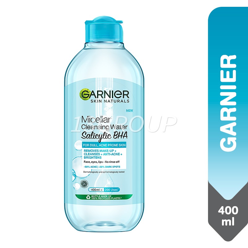 Garnier Micellar Cleansing Water Blue Salicylic BHA Oily Acne Prone ...