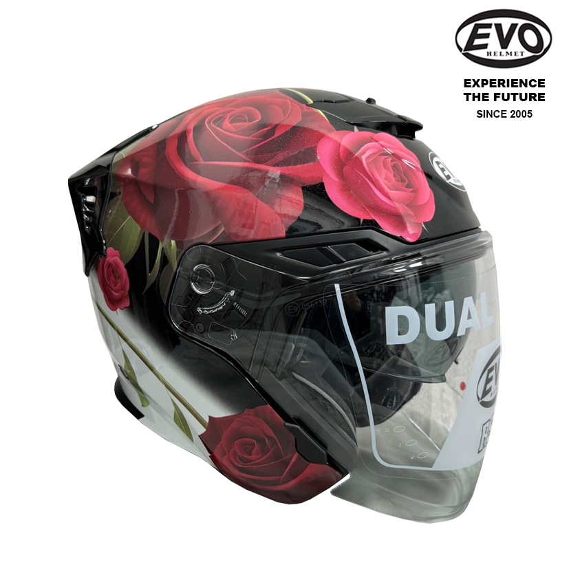 EVO RS9 Roses Helmet (EVO RS9 HELMET & HEVIK HELMET BAG) | Shopee Singapore