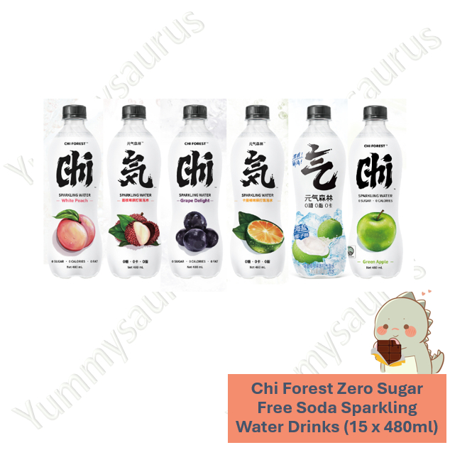 Chi Forest 元气森林 Zero Sugar Free Soda Sparkling Water Drinks 480ml×15 ...