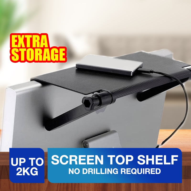 TV Screen Caddy Top Shelf Monitor Stand Router Rack Computer Wall Mount ...