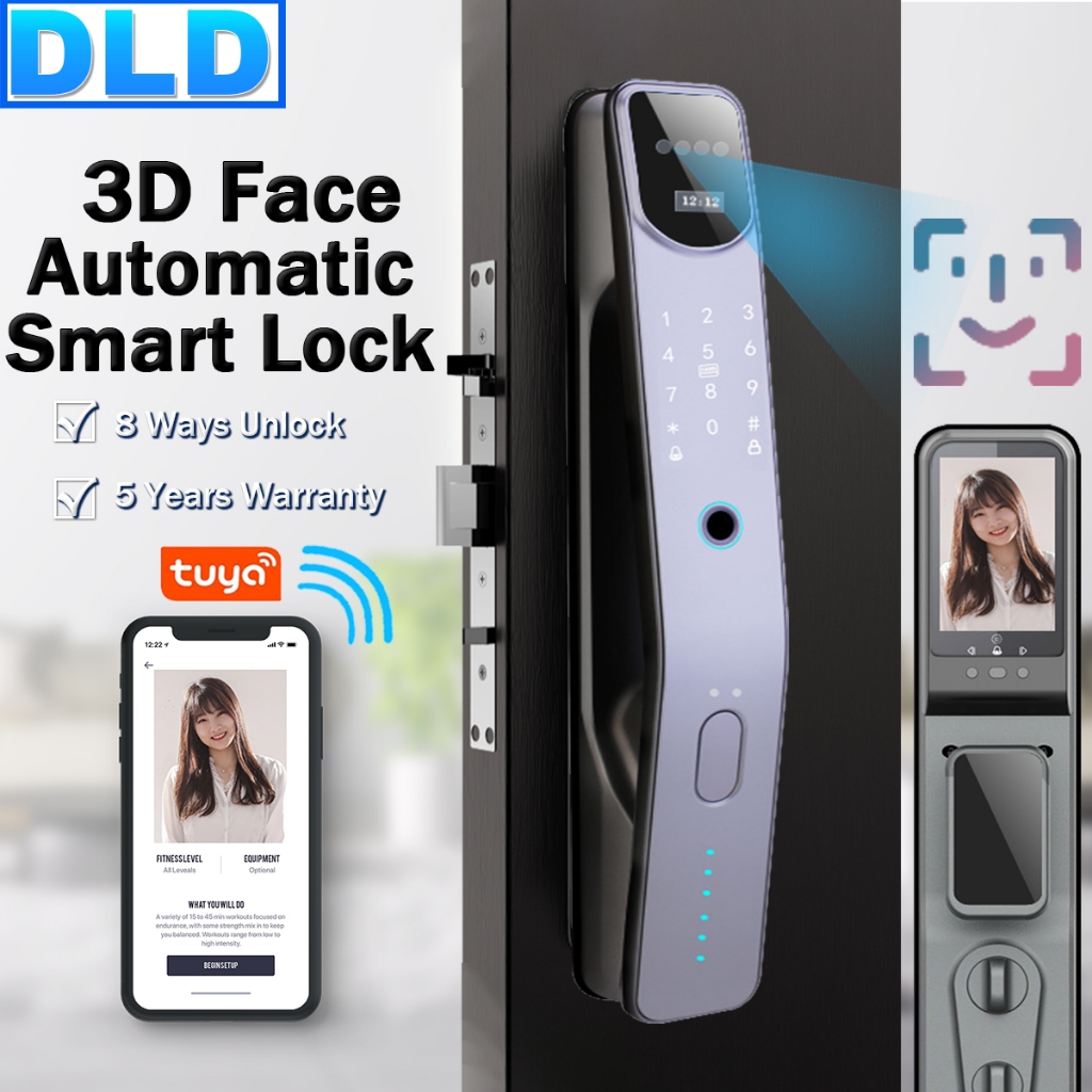 3D Face TUYA Smart Lock Fully Automatic Smart Door Lock Face ...