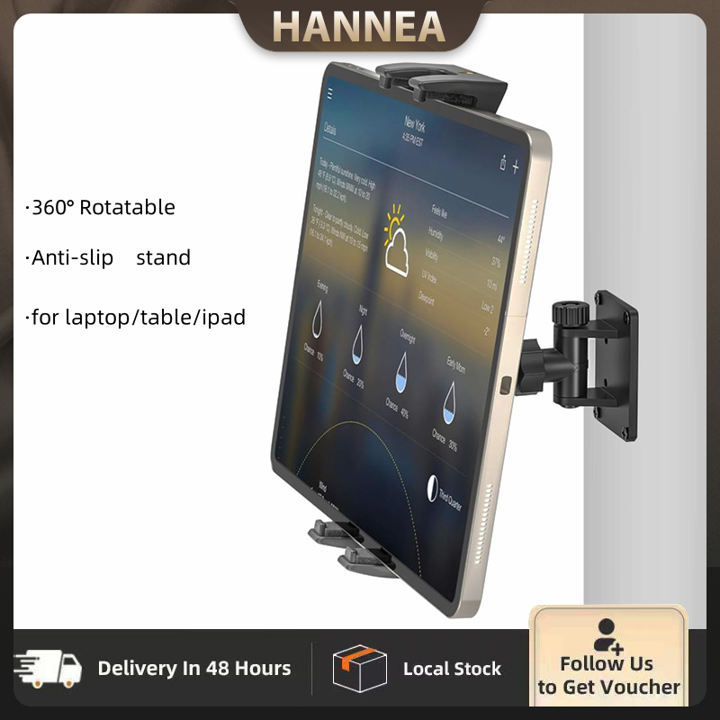 Hannea Wall Mount Tablet Holder 360°Adjustable Tablet Stand Holder for ...