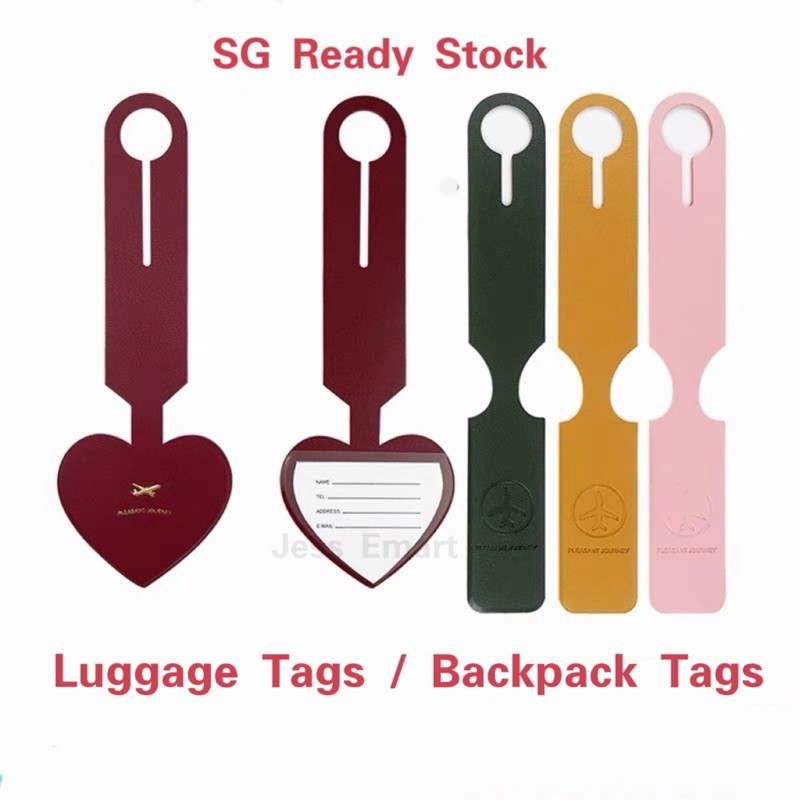 SG Stock Travel Luggage Tags Travel Bag Labels PU Leather Backpack Tags ...