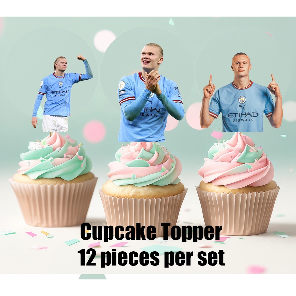 Manchester City Football Club Cupcake Topper Erling Haaland Happy ...