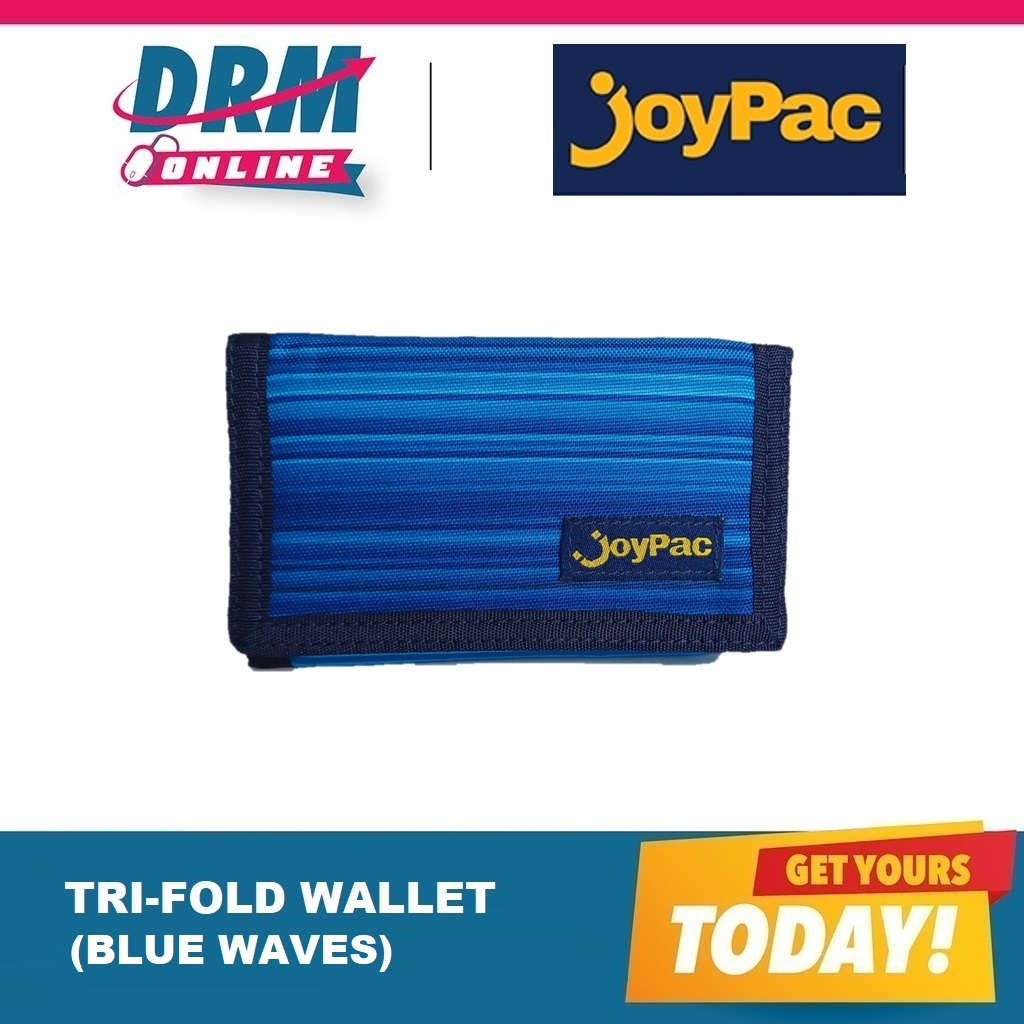 Official Distributor | JoyPac Large Capacity/Compact & Light-Weight Tri-Fold Wallet (Blue Waves ...