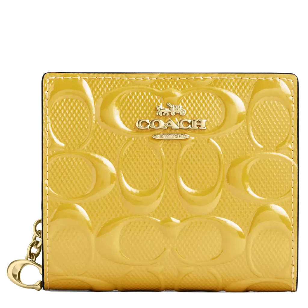 Coach Snap Wallet In Signature Leather in Gold CT982 | Shopee Singapore