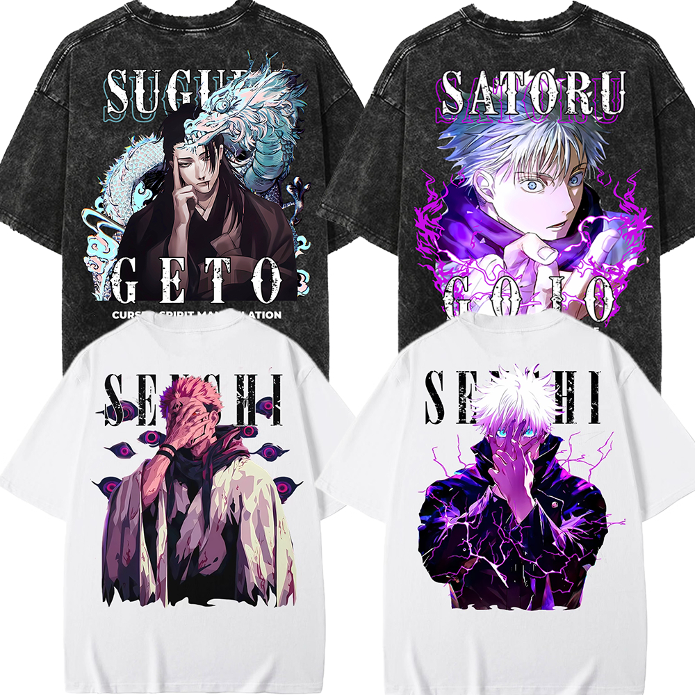 [SENSHI] ANIME JUJUTSU KAISEN JJK VINTAGE | OVERSIZED | HEAVYWEIGHT ...