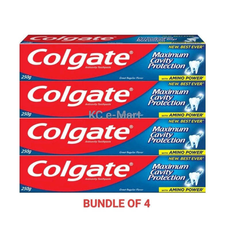Colgate Maximum Cavity Protection Regular 250g x 4 | Shopee Singapore