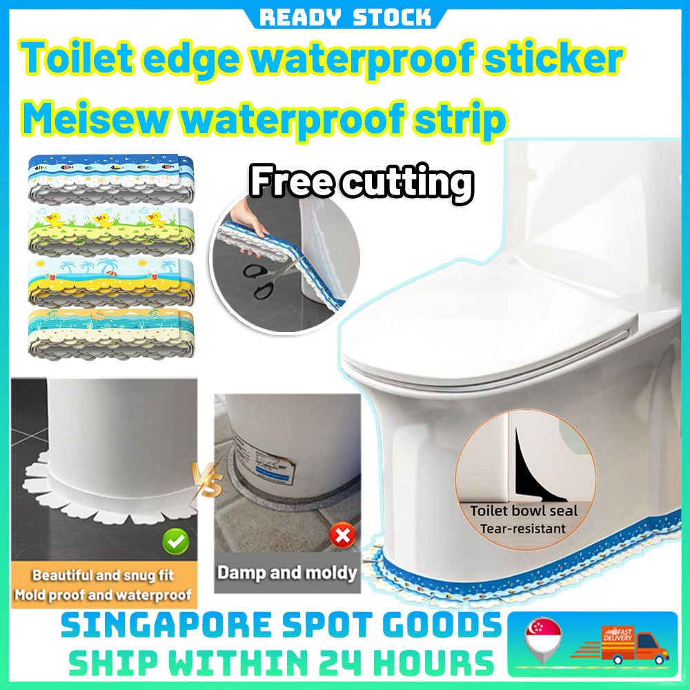 Toilet edge waterproof sticker TOILET Beautiful stitching stickers ...