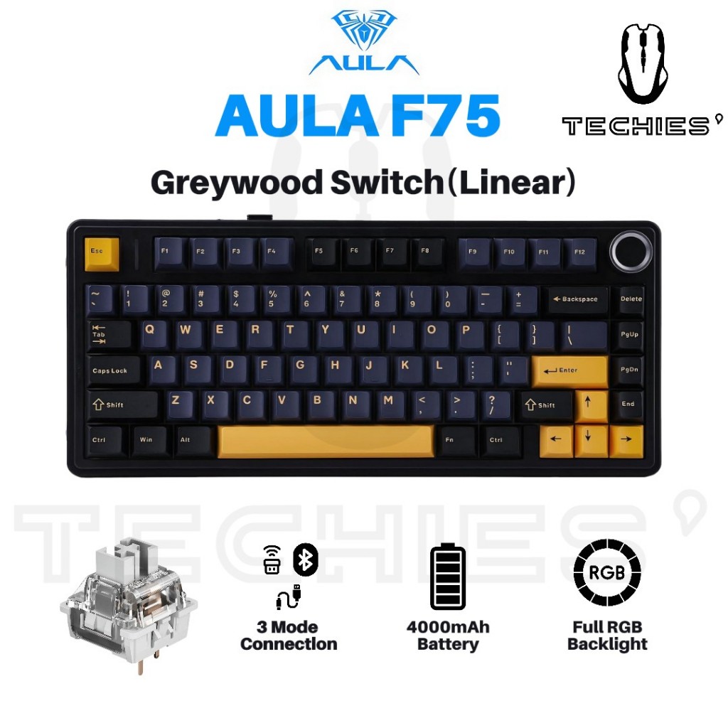 [🇸🇬READY STOCK] AULA F75 Mechanical Keyboard 75% 80Key RGB TriMode ...