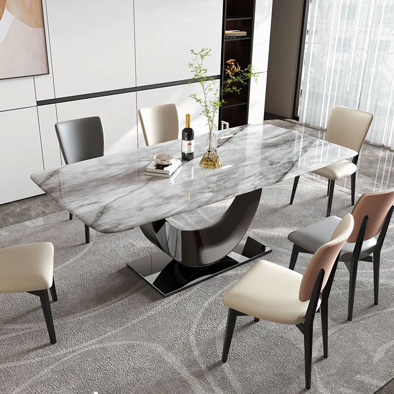 Natural Marble Dining Table, Heat Resistance, Unique Patterns ...