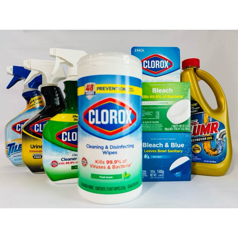 Clorox Disinfecting Wipes/Toilet Bowl Bleach Block/Clean Up Spray ...