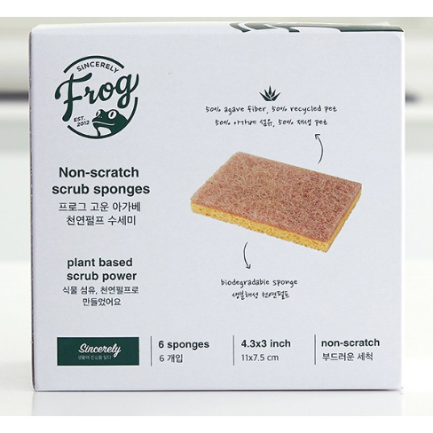 [Frog] Fine Agave Pulp Scrubbers, 6 Pieces (1 Set) kimsmarket | Shopee ...