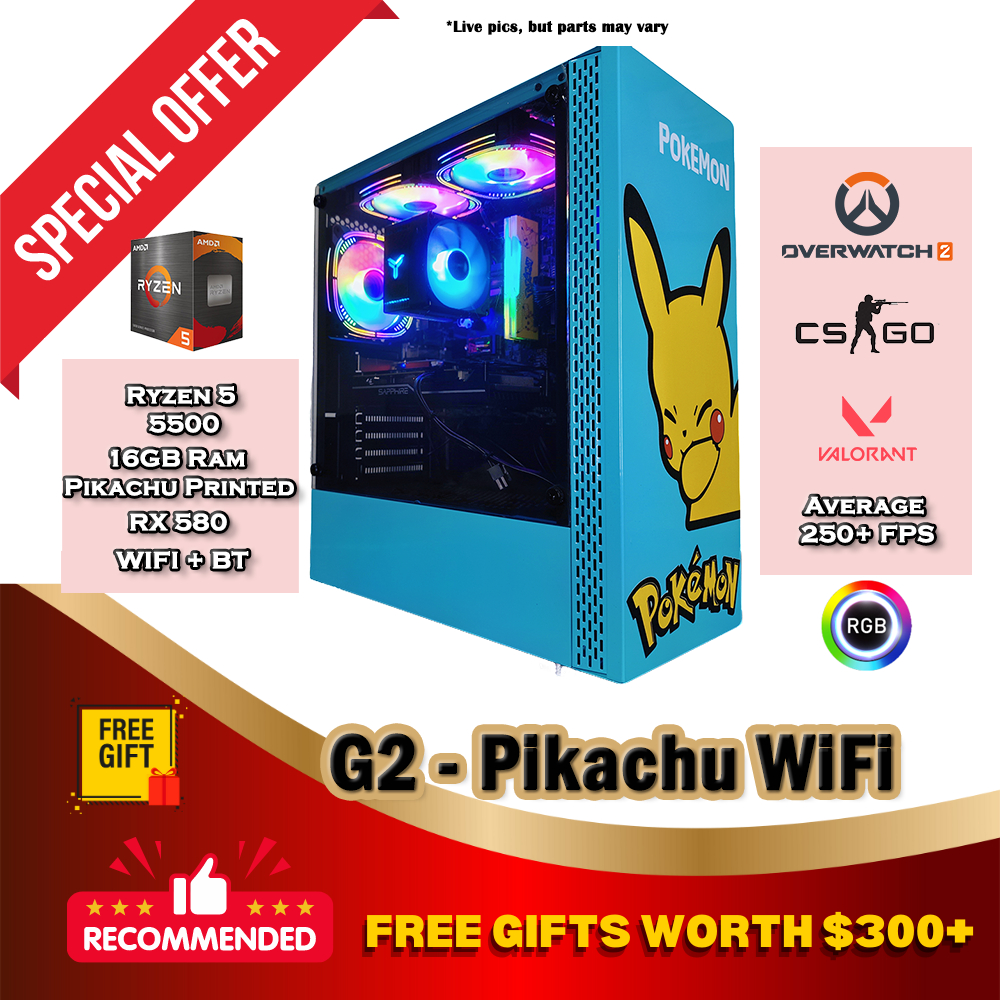 Pikachu Gaming Desktop PC | Custom Design | Pikachu Printed Rams ...