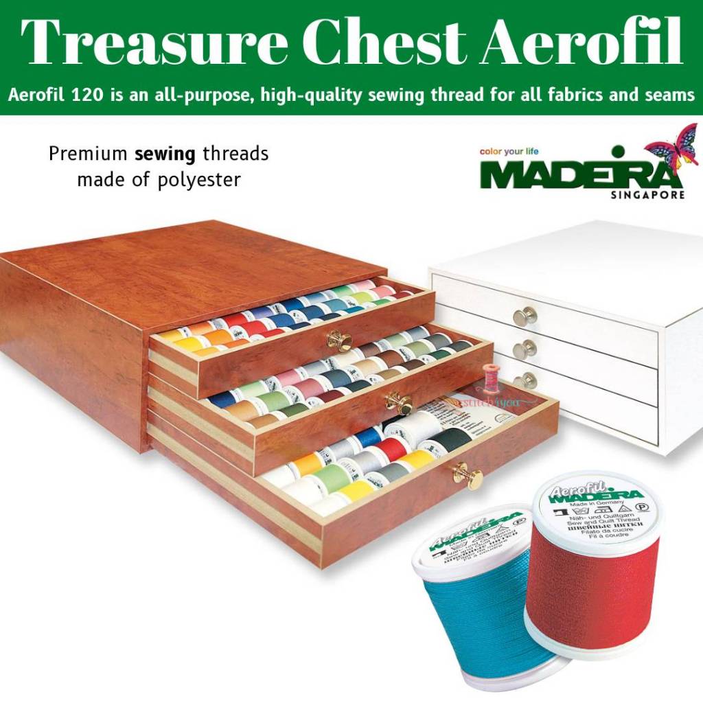 Madeira Sewing Thread Full Set, 180 Colours Treasure Chest Aerofil No ...