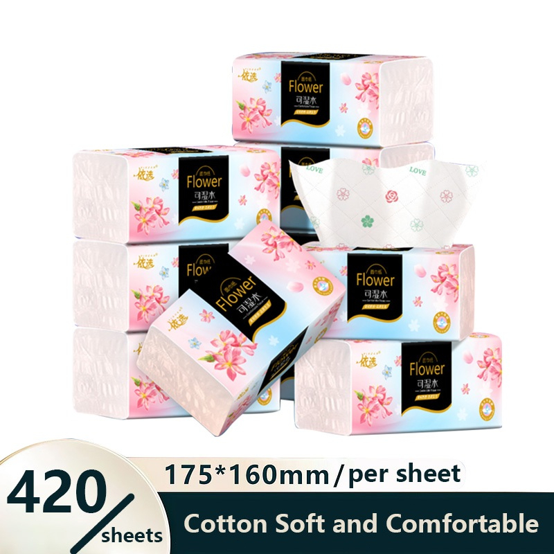 [SG Stock] 5 Ply Tissue 420 Sheets Tissue Paper with Print Comfy Soft ...