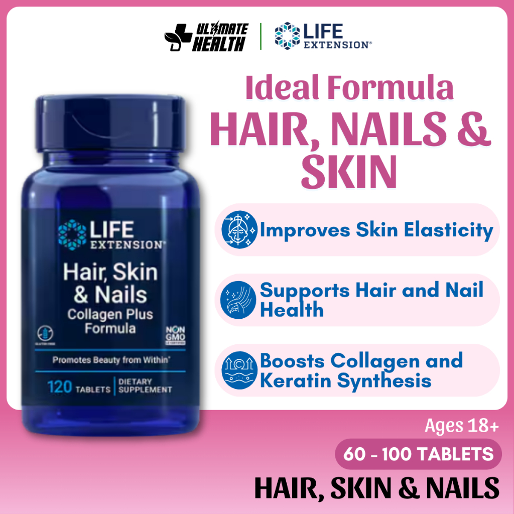 Life Extension, Hair, Skin And Nails, Collagen Plus Formula, Enhance ...