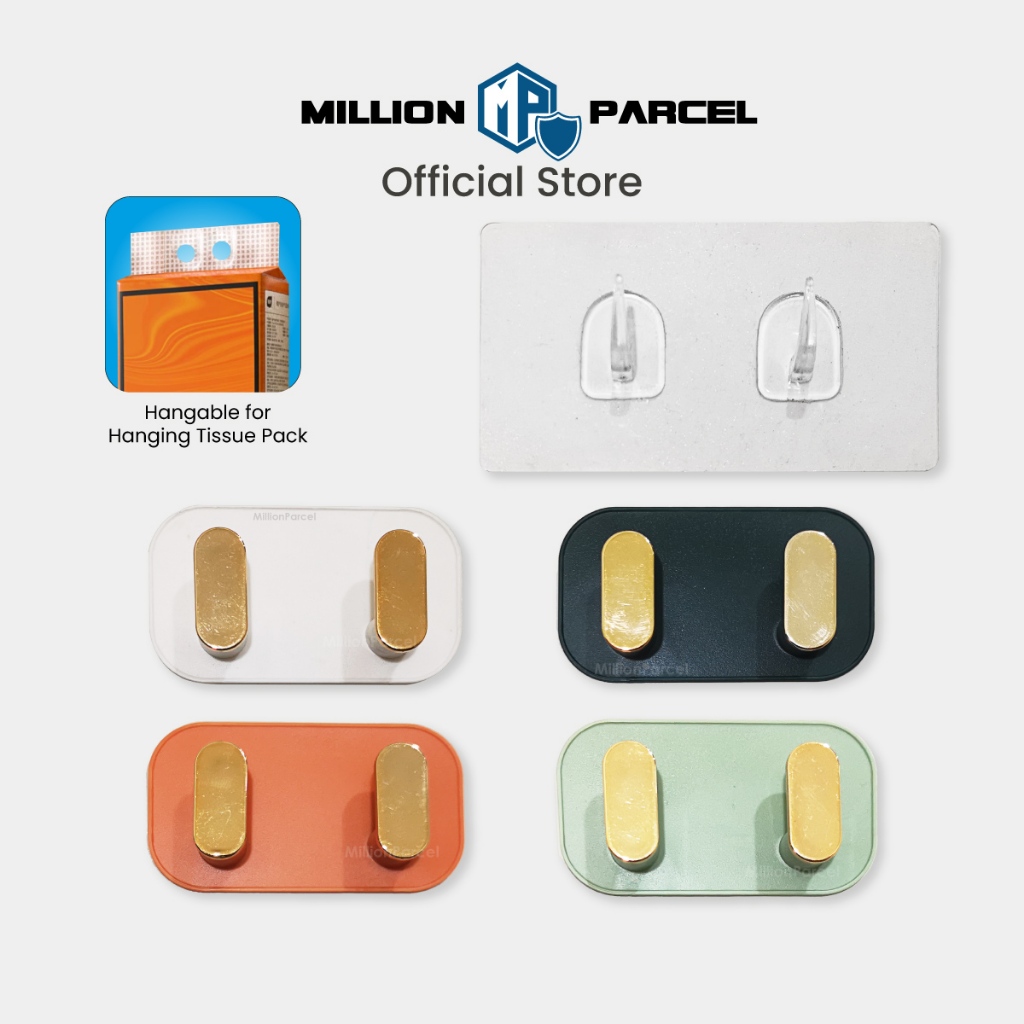 2in1 Self Adhesive Wall Hook | Tissue Hanging Hook | Towel Hook ...