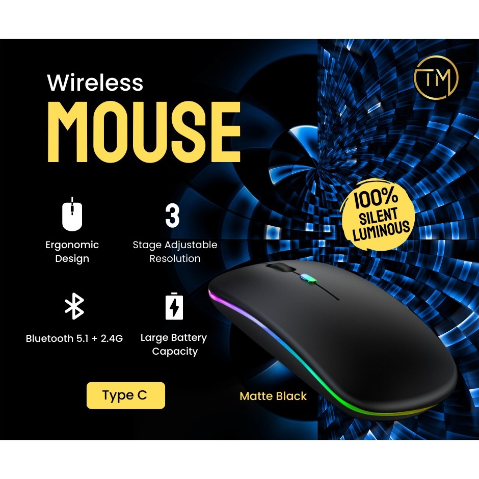 RGB Bluetooth Wireless Mouse | Computer PC Laptop Mouse | Shopee Singapore