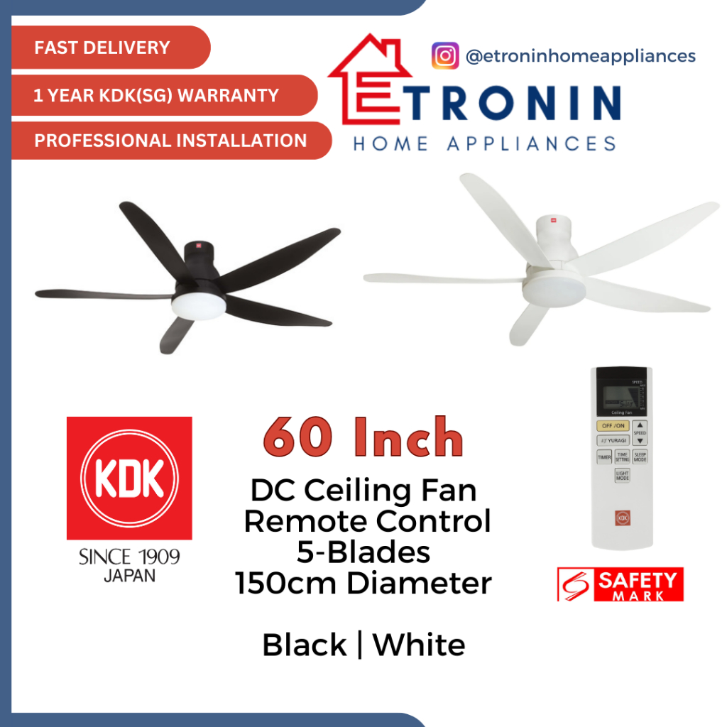 KDK 150cm (60") Ceiling Fan U60FW | Shopee Singapore