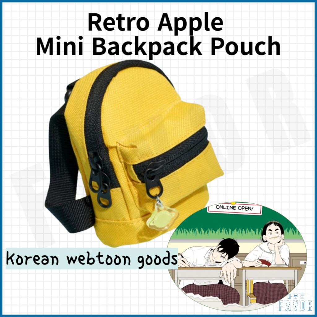 Korean webtoon goods Retro Apple Mini Backpack Pouch | Shopee Singapore