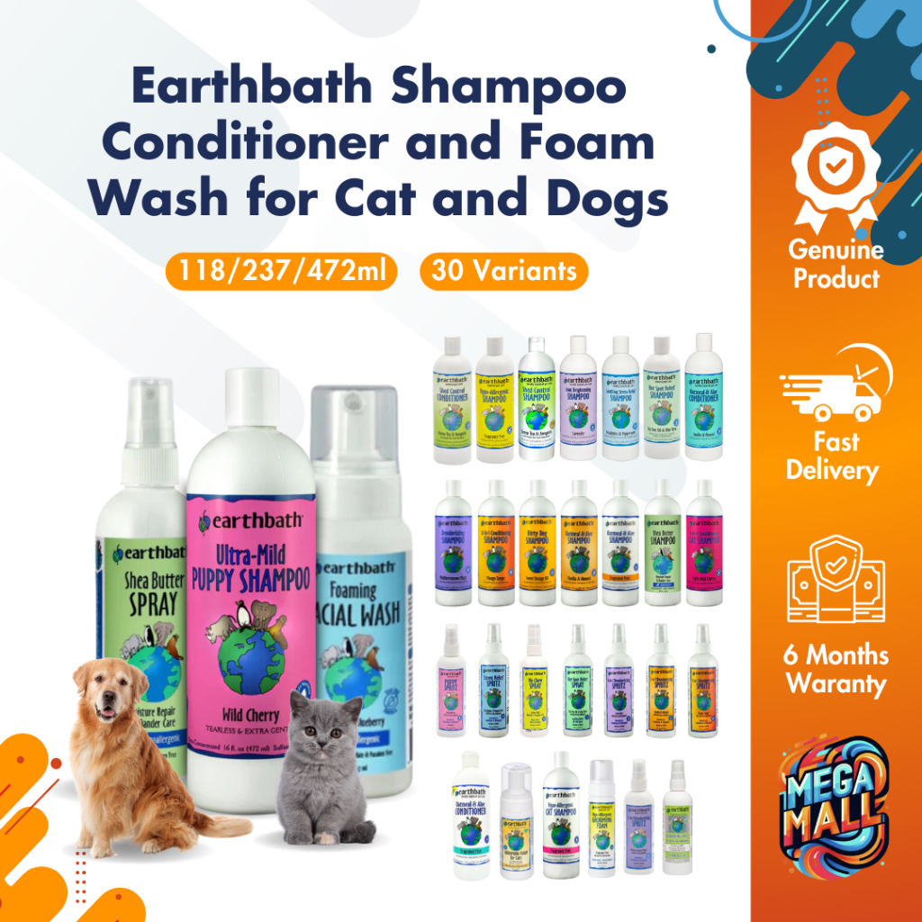 Earthbath Pet Care Shampoo, Conditioner, Cat Shampoo, Spray, Spritz ...