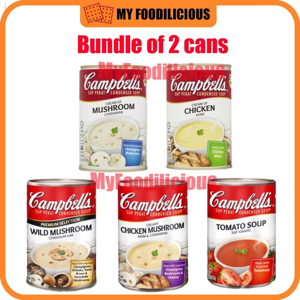 Campbell’s Instant Soup Cream of Mushroom/Cream of Chicken/WildMushroom/TomatoSoup/295g/300g ...