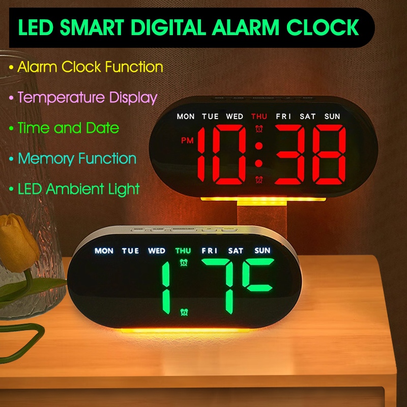 HXR Ambient Light LED Alarm Clock Digital Clock Fro Office Bedroom ...