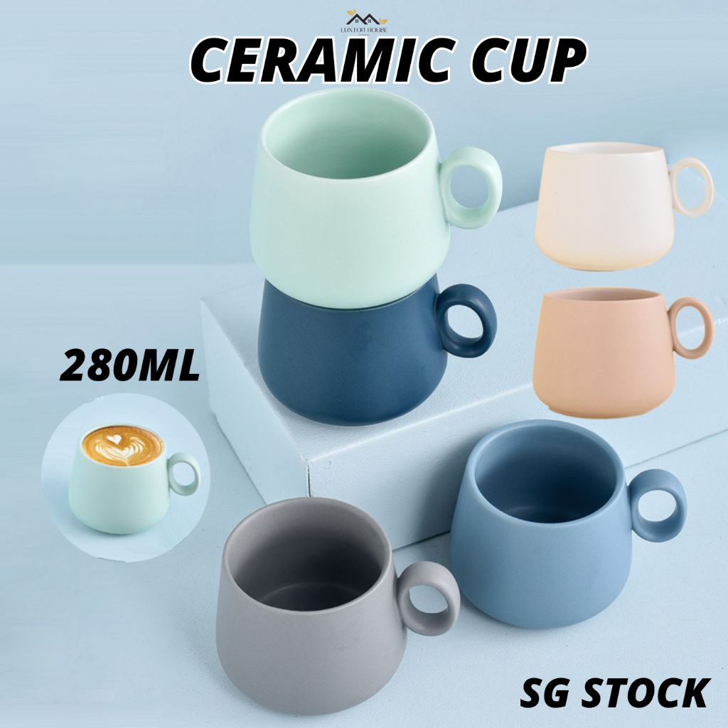 {SG} 280ml Ceramic Cup Coffee Mug Matte Tea Mug Coffee Cups Tea Cup ...