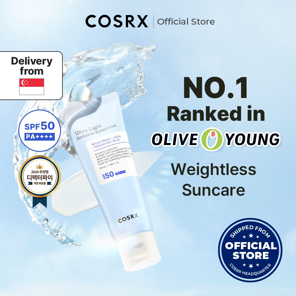 [COSRX] NEW, Ultra Light Invisible Sunscreen SPF 50 PA++++ (50ml / 1.69 ...