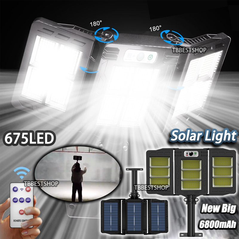 5000W Solar Light IP68 Waterproof 675LED Solar LED light Motion Sensor ...