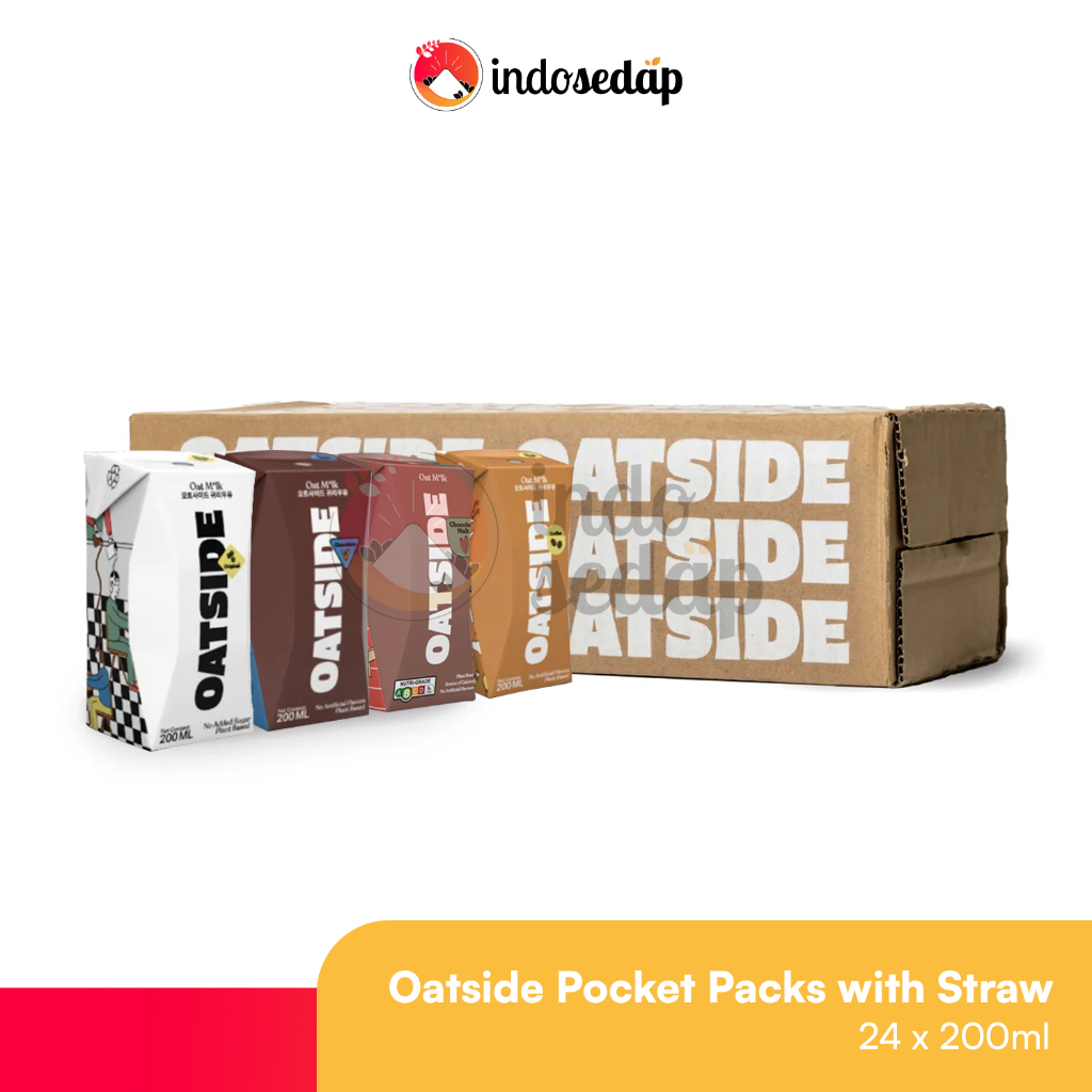 IndoSedap Oatside Oat Milk Pocket Packs STRAW (Barista Blend/ Chocolate / Oat Latte / Chocolate ...