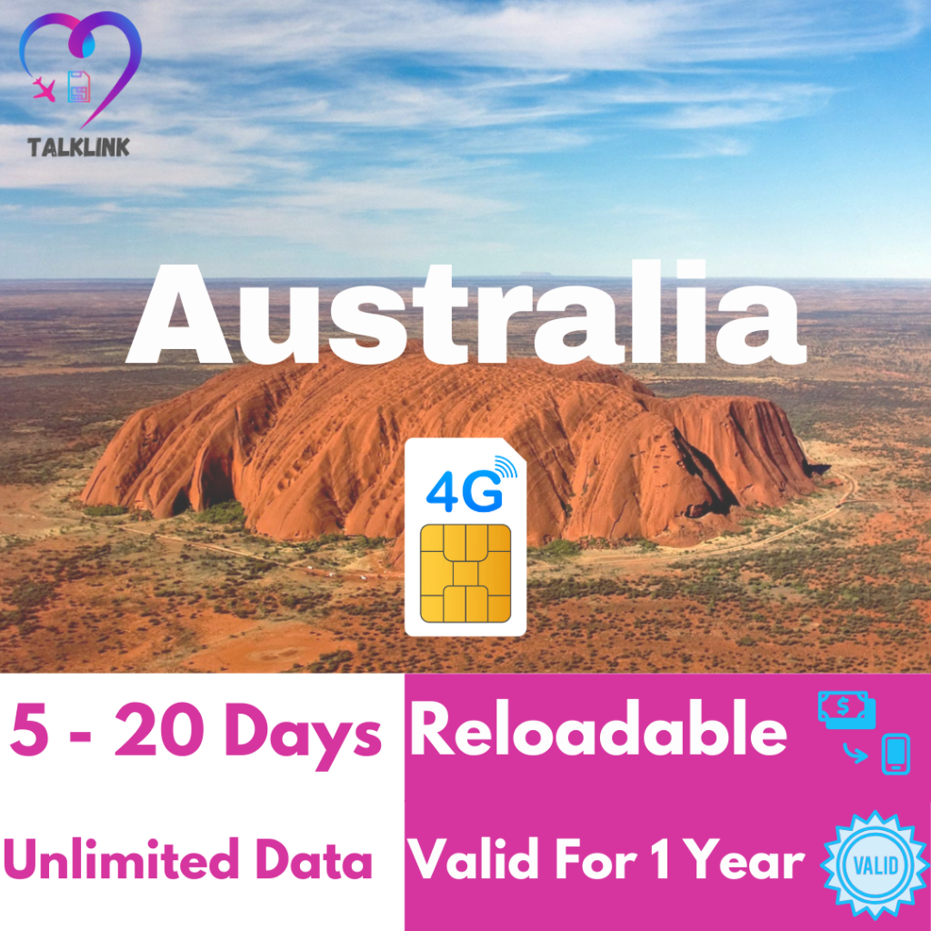 Australia SIM Card 5-20 Days High Speed Unlimited Data Travel Sim Card ...