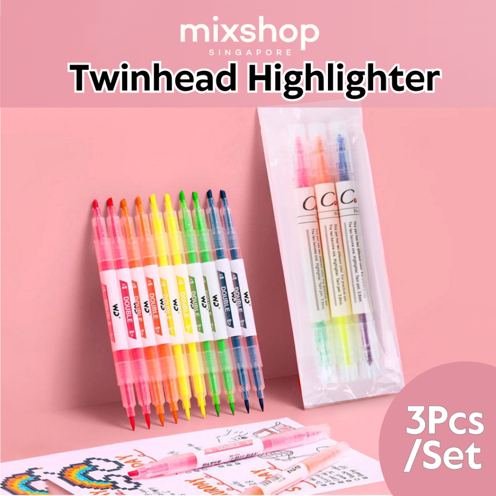mixshop Twinhighligter/Marker Pen/Double-Headed Highlighter for ...