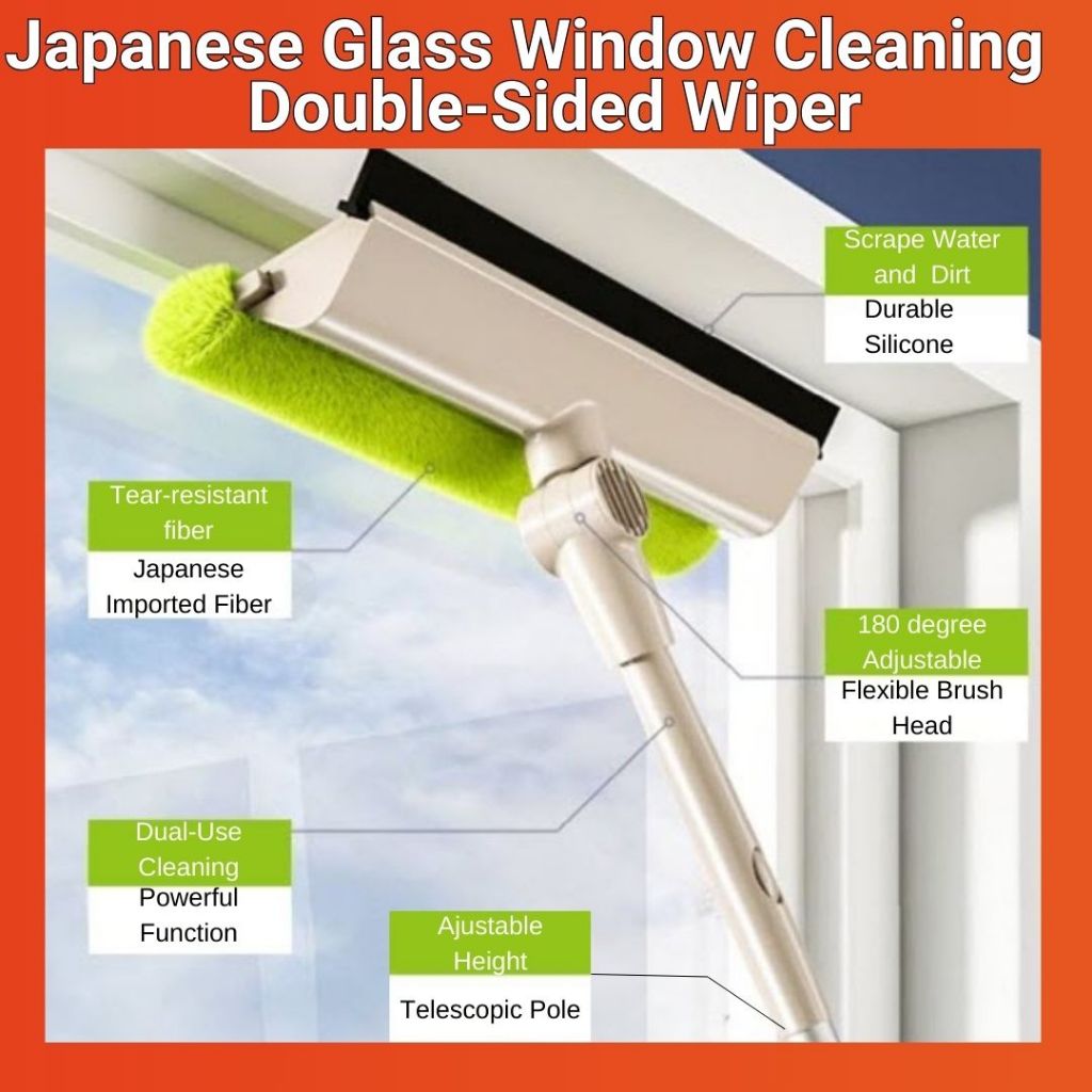 Japanese Telescopic Window Glass Double-Sided Cleaner Leaves Your Hard ...