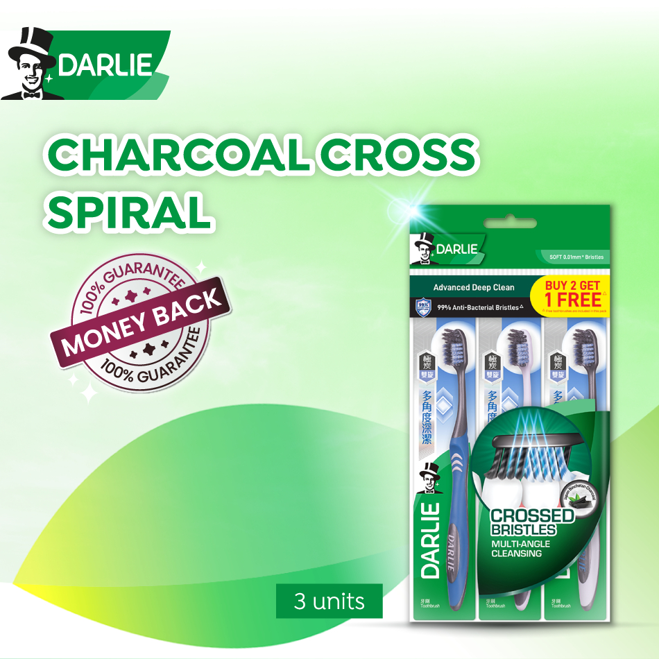 [VALUE BUNDLE of 3] DARLIE Charcoal Cross Spiral Clean (Extra Soft ...