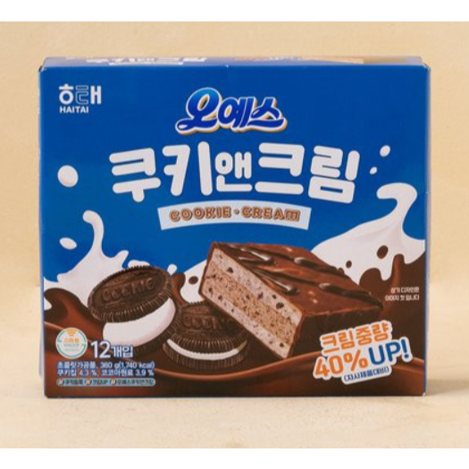 Haitai Oh Yes Cookies & Cream 360g (30g x 12 pcs) | Shopee Singapore
