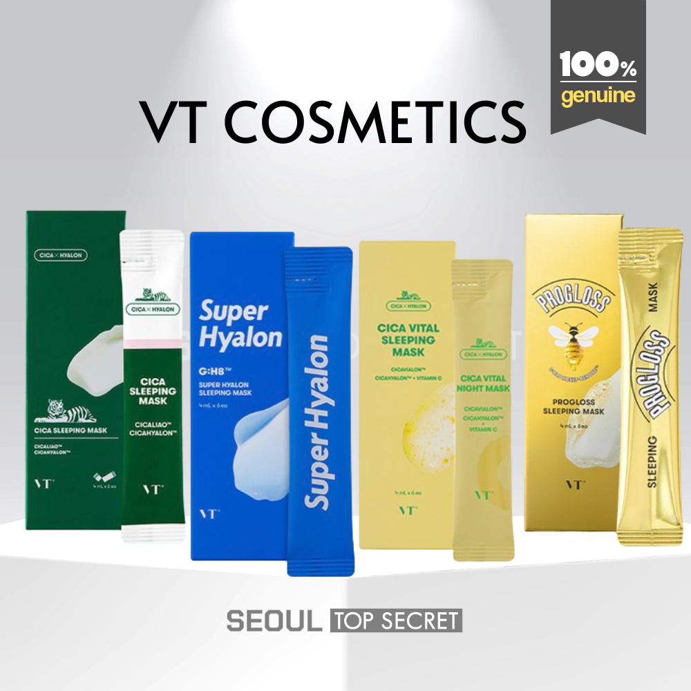[DAISO X VT] VT COSMETICS Sleeping Mask 4ml x 6ea (Cica/ Cica Vital/ Super Hyalon/ Progloss ...