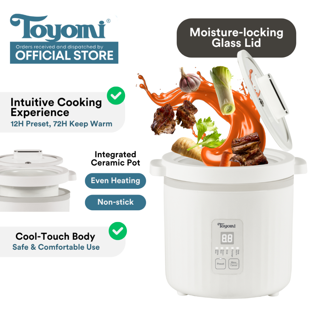 [NEW] TOYOMI 1.0L Mini Ceramic Slow Cooker/Rice Cooker SC 990 | Shopee ...