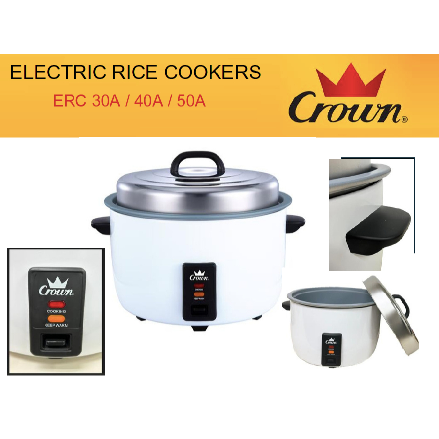 {NEW} CROWN Electric Rice Cooker ERC30A / ERC40A / ERC50A (6L/8L/10L ...