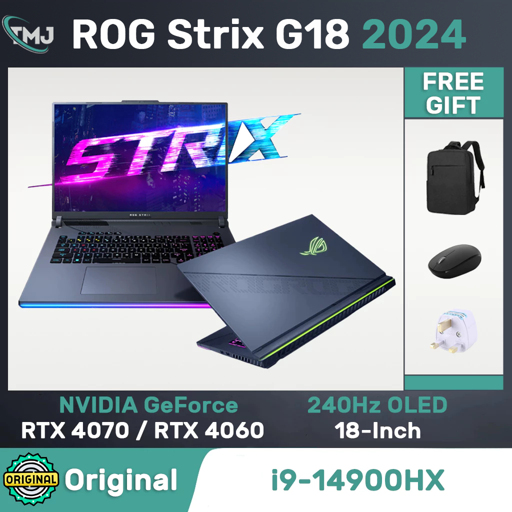 ASUS ROG Strix G18 2024 i9-14900HX RTX4070 / RTX4060 18 inch 240Hz 2.5K ROG Gaming Laptop G814 ...