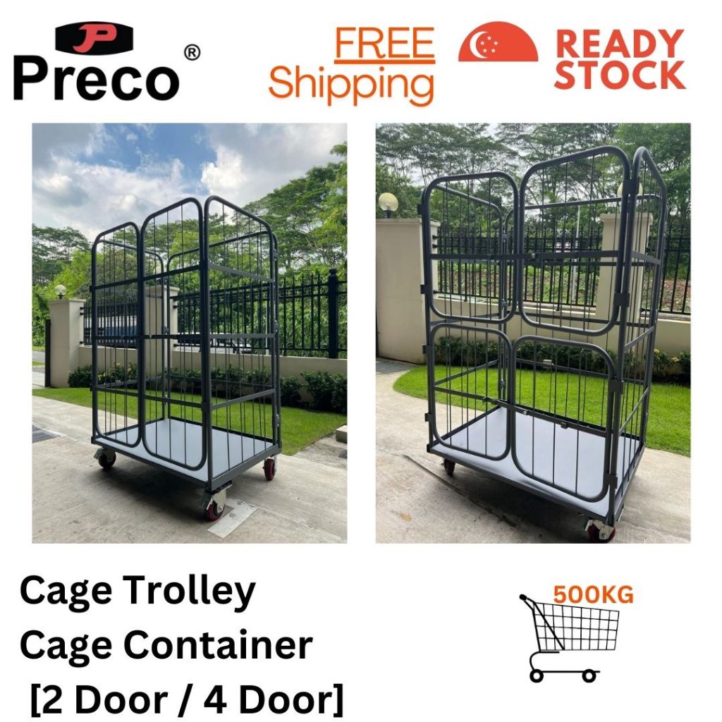[SG Stock]Heavy Duty Mobile Cage Trolley / container 500KG by Preco (2/ ...