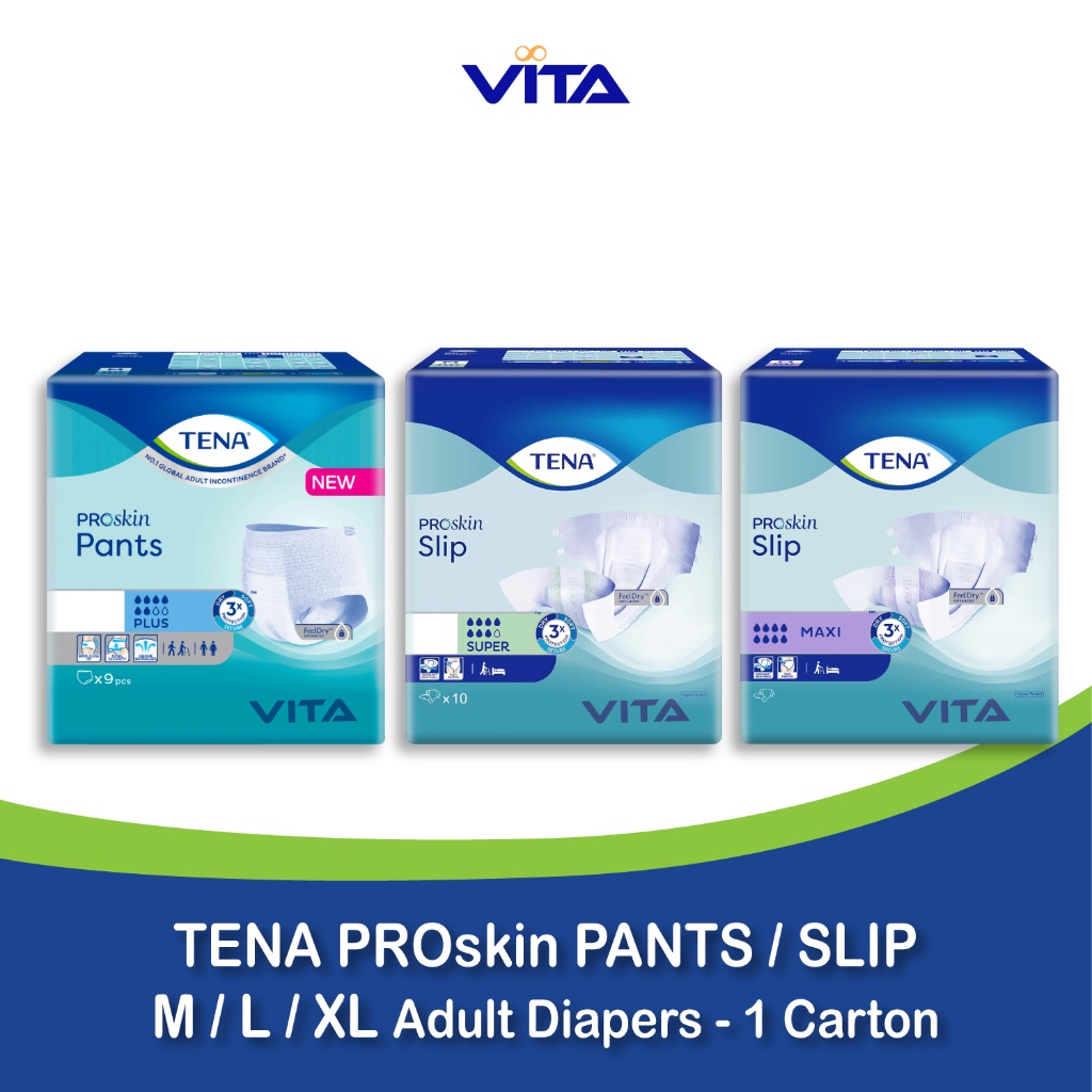 [ 1 Carton ] TENA PROskin PANTS PLUS / Slip SUPER / Slip MAXI - M / L / XL | Shopee Singapore